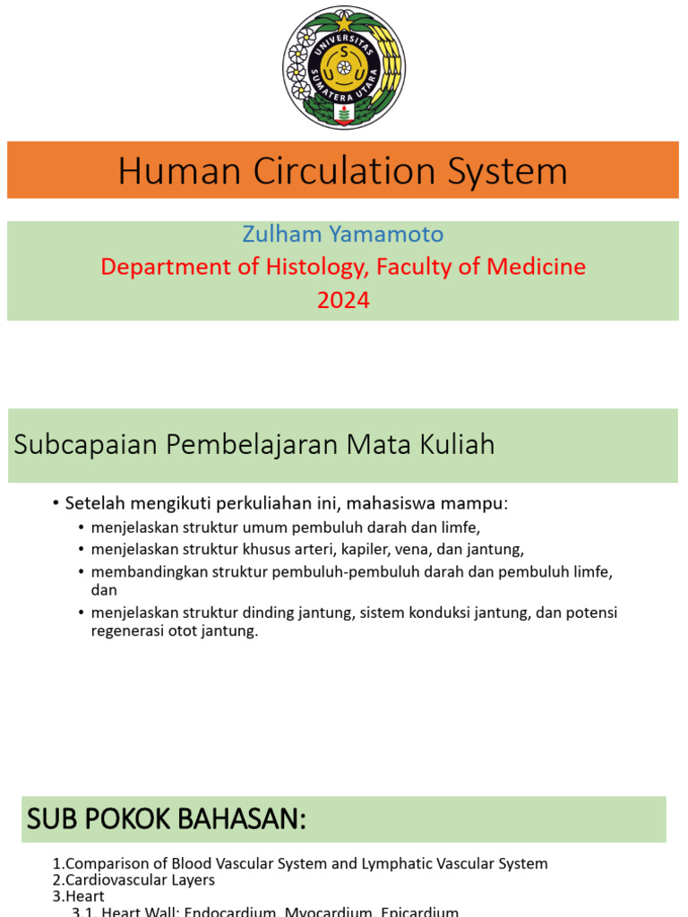 Sistem Sirkulasi Zulham 2024 | PDF | Heart Valve | Artery