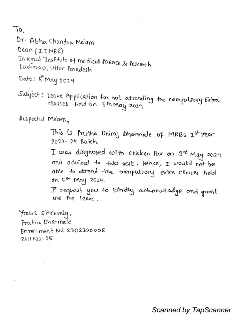 Leave Application and Medical Certificate | PDF