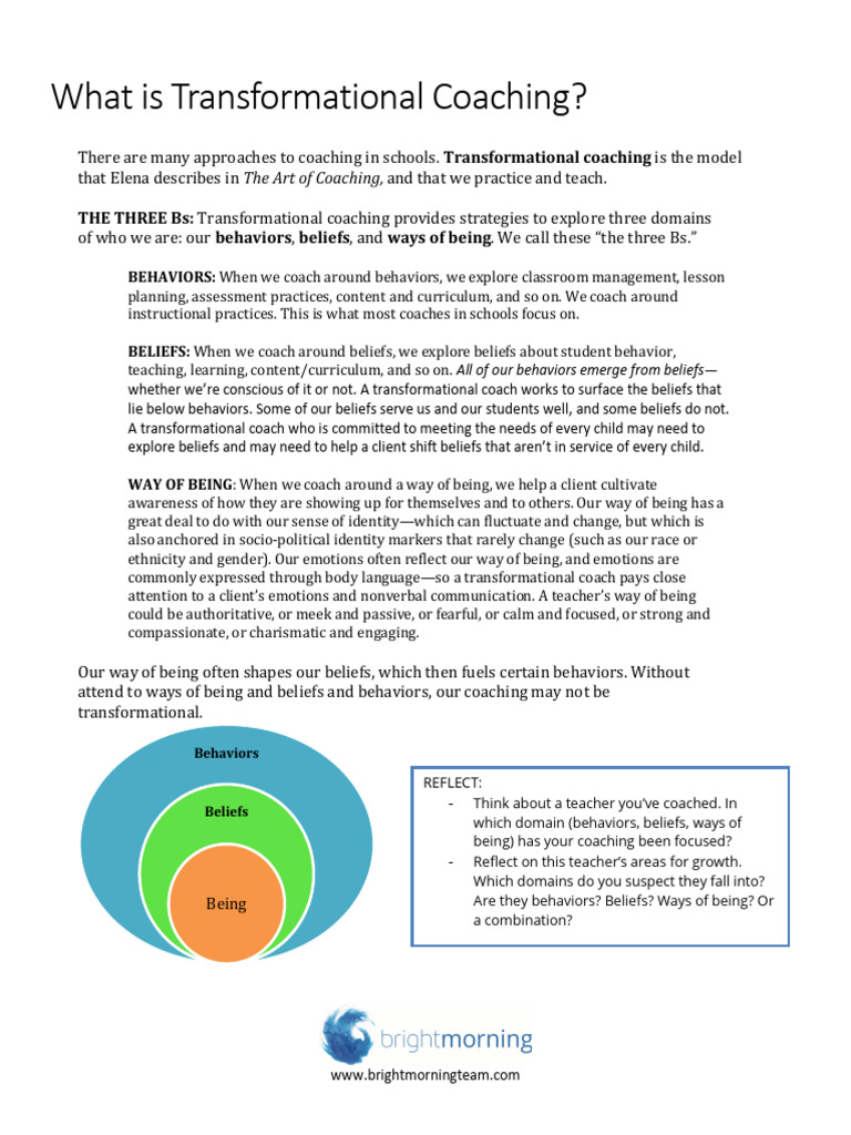 What Is Transformational Coaching | PDF | Teachers | Identity (Social ...