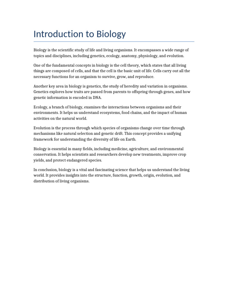 Introduction_to_Biology | PDF