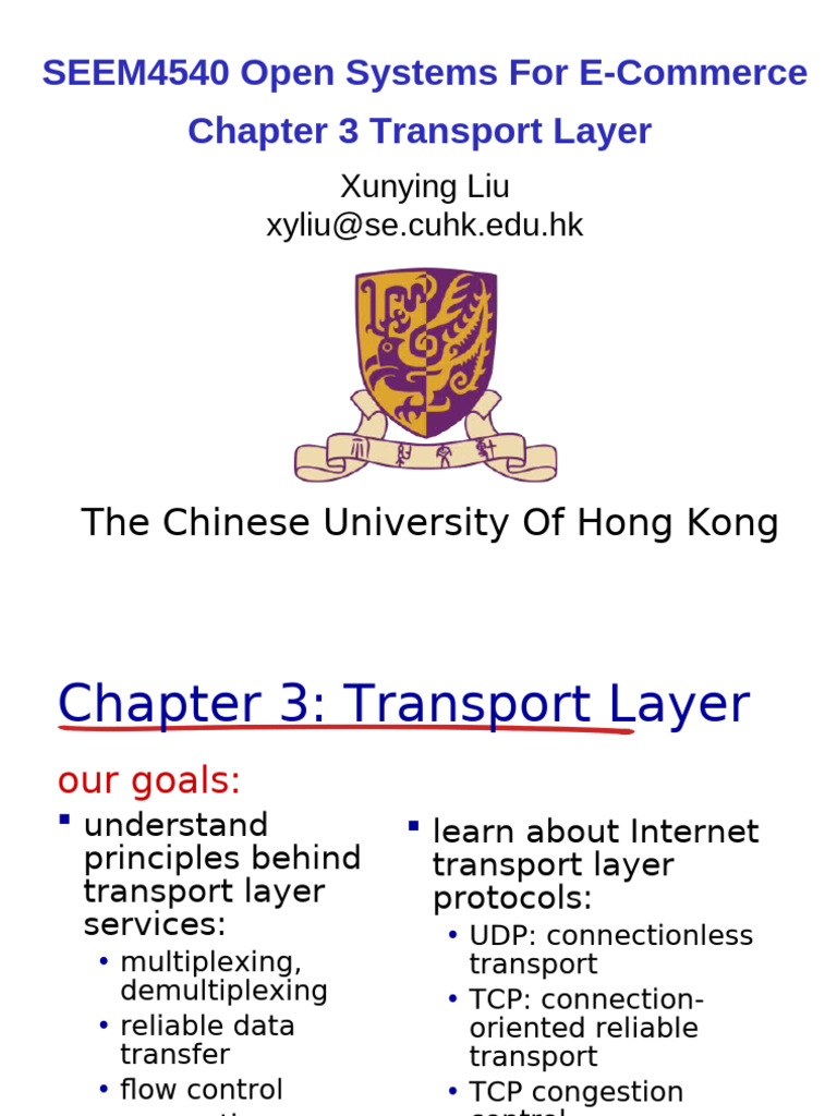 Chapter 3 Transport | PDF | Transmission Control Protocol | Port ...