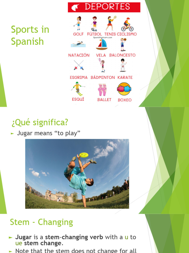 Span 1 Chapter 4B El Verbo Jugar Day 1 | PDF