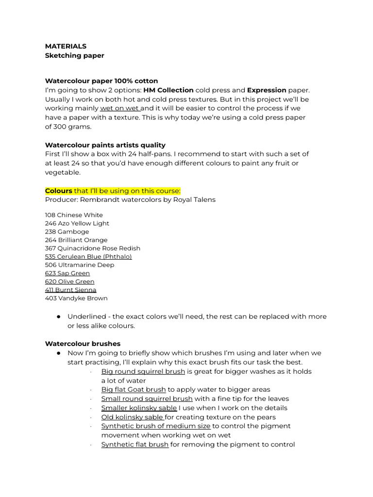U2 - 01 - Materials For The Course | PDF