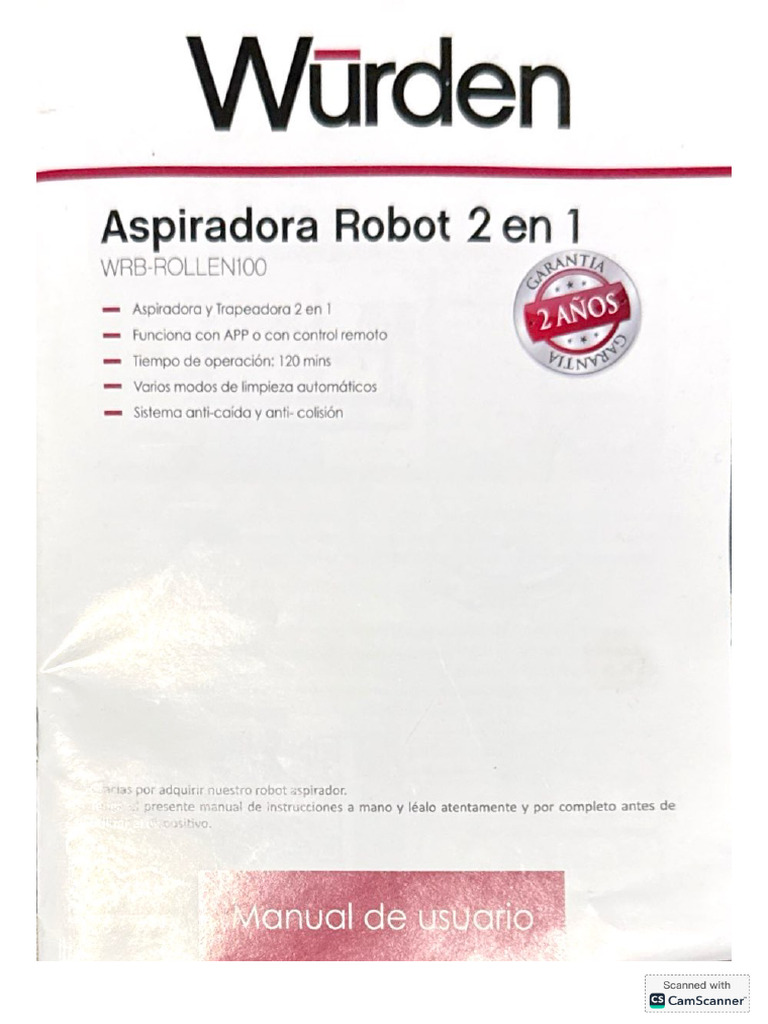 Manual Del Robot Aspiradora Wurden | PDF