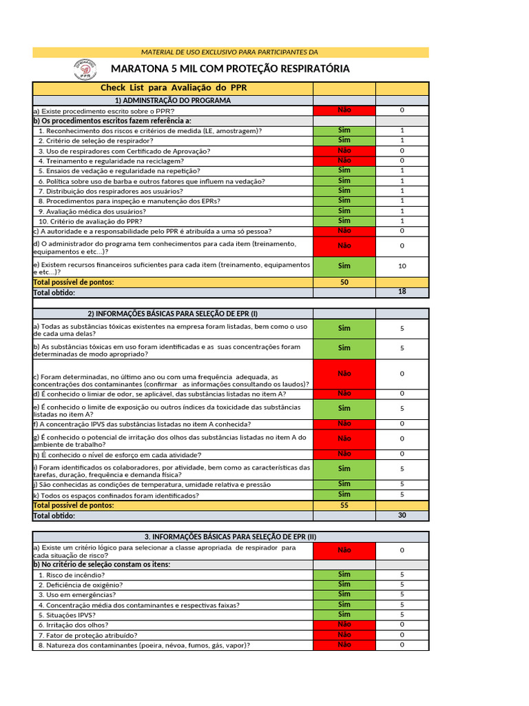MODELO DE AVALIAÇÃO DO PPR - Atualizado | PDF