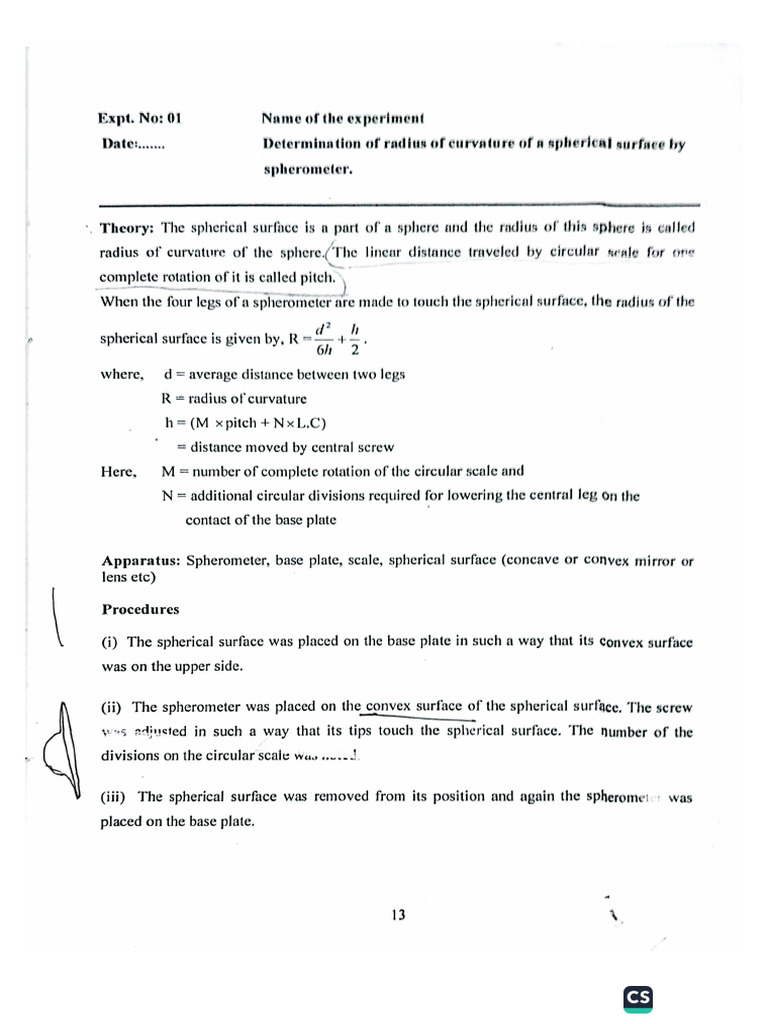 Physics Practical 1st Paper | PDF