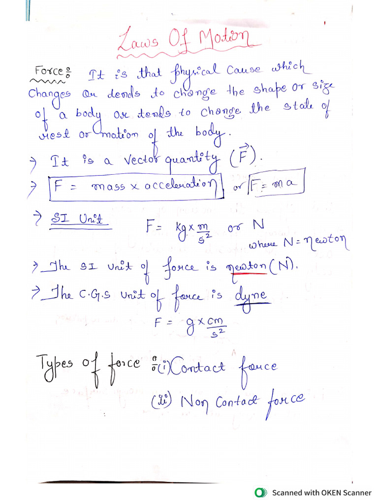 Laws of Motion Part 1 | PDF