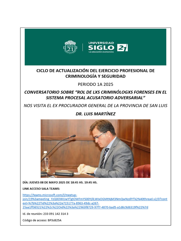 Conversatorio Ex FG Luis Martínez | PDF