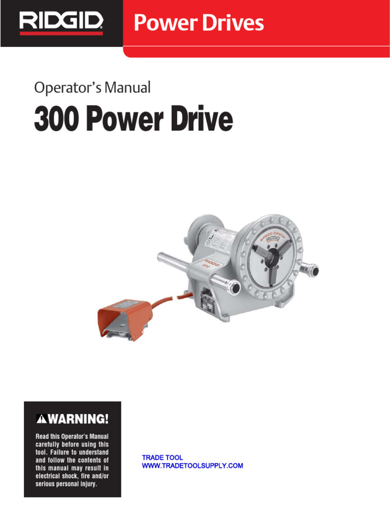Ridgid 300 Power Drive Manual | PDF | Screw | Switch
