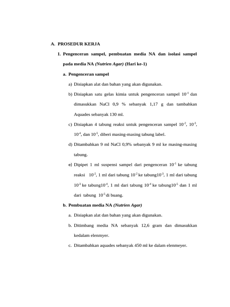 Prosedur Kerja Metode Tuang | PDF