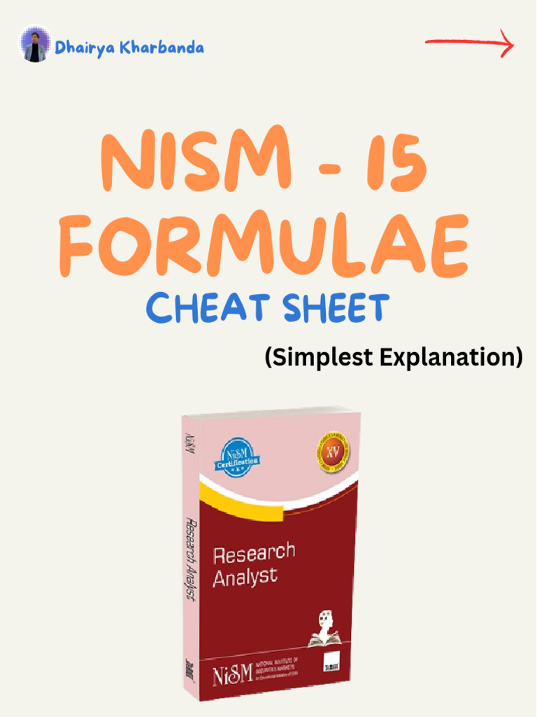 NISM XV Formulae Cheat Sheet | PDF | Book Value | Valuation (Finance)