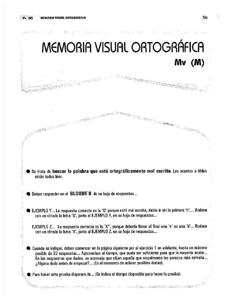 Cuadernillo Badyg m Memoriavisual Orto | PDF