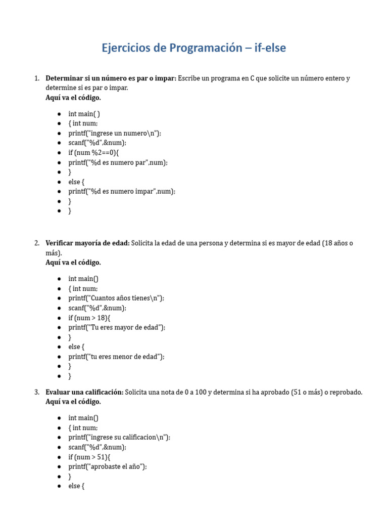 Ejercicios Preguntas If-Else | PDF | Contraseña | Programación de computadoras