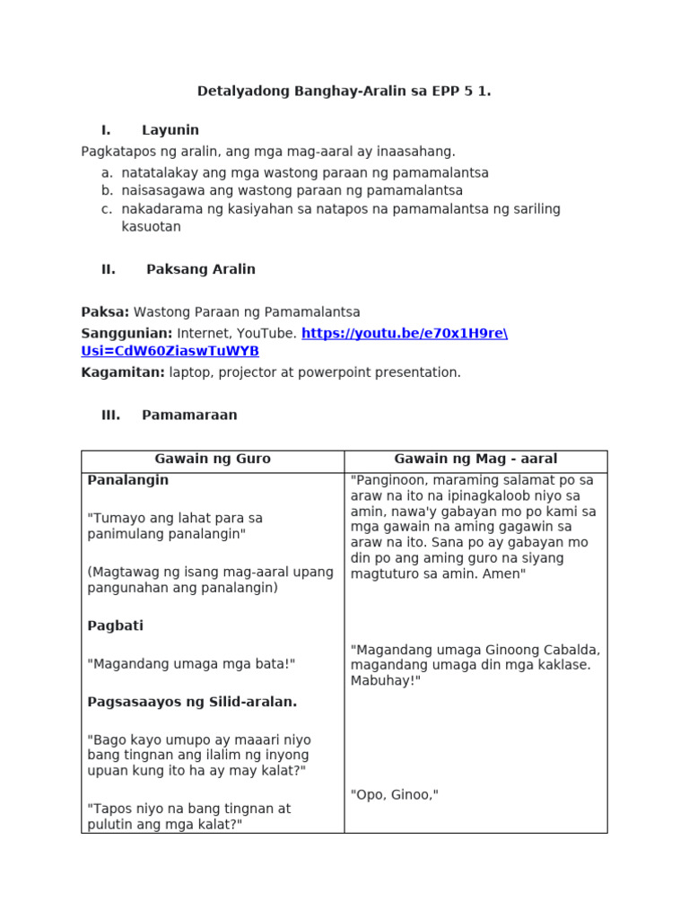 Epp Lesson Plan | PDF