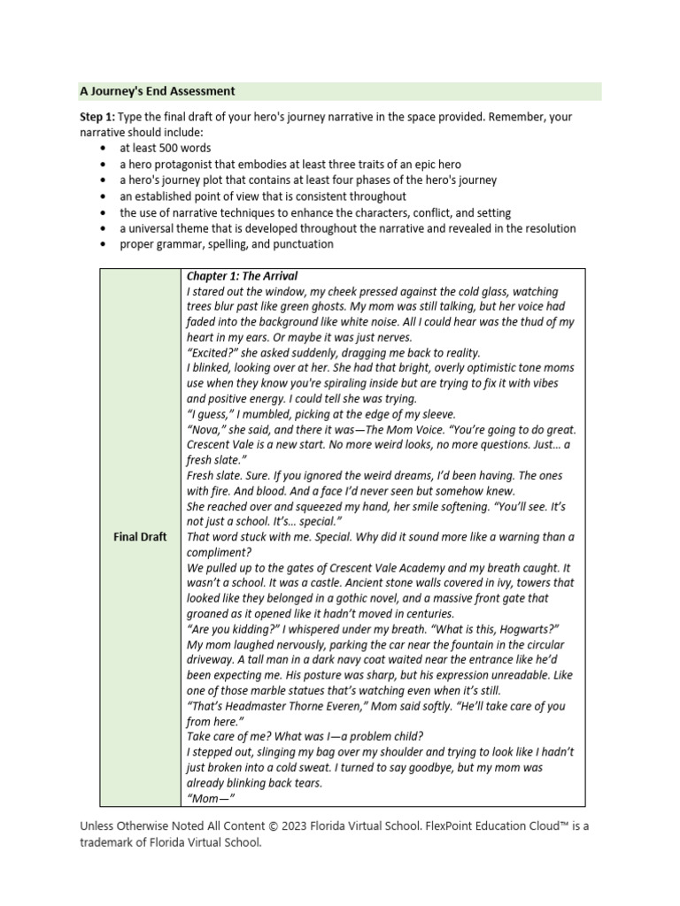A Journey's End Assessment Guide | PDF | Hero | Narrative