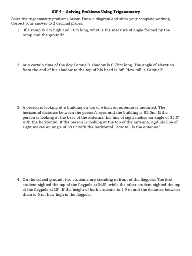 At A Certain Time of The Day Samuel's: SW4 Solving Problems Using ...