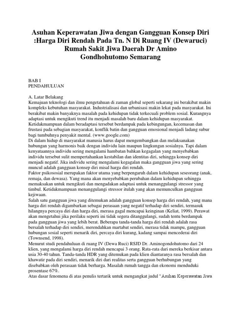 Asuhan Keperawatan Jiwa Dengan Gangguan Konsep Diri | PDF | Pengembangan Diri