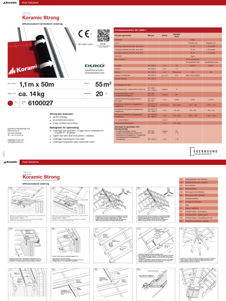 DoP-1-001-328820HW220 Montagevejledning Koramic Strong | PDF