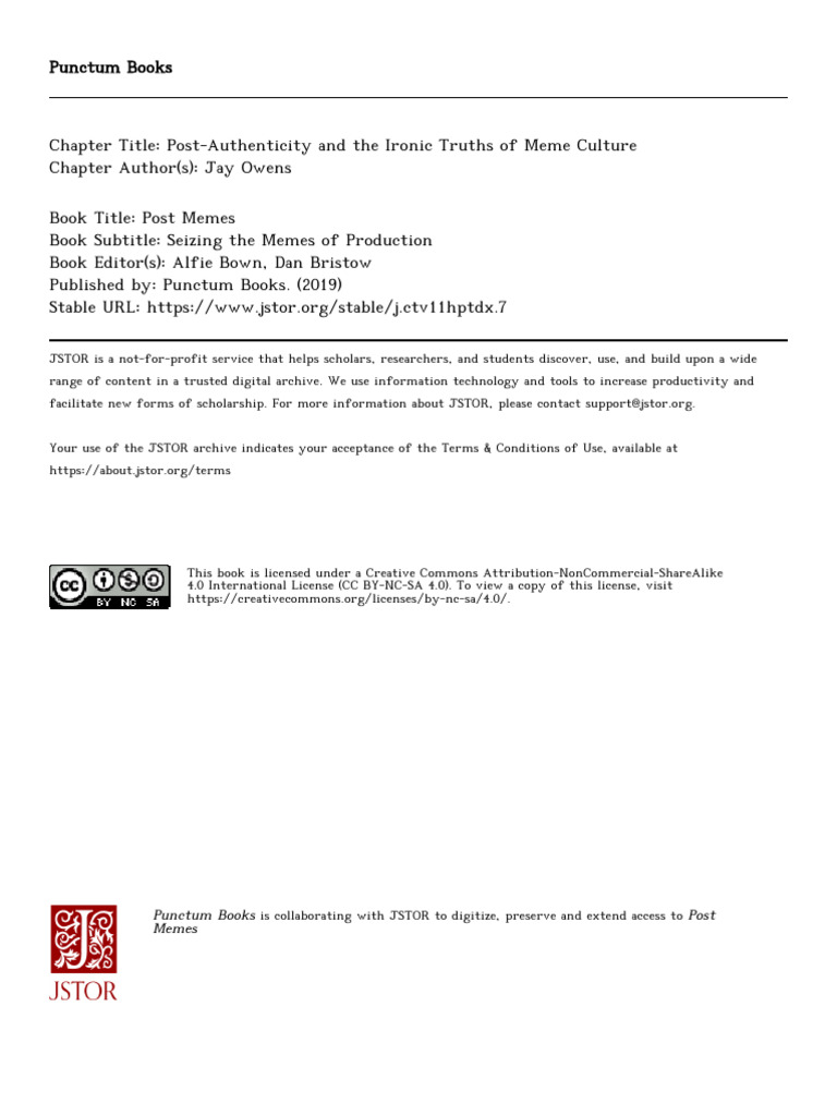 5 Post-Authenticity and The Ironic Truths of Meme Culture | PDF ...