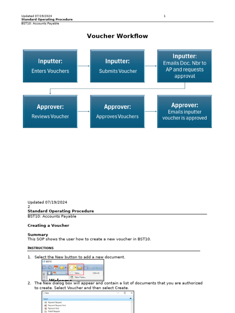 SOP Creating A Voucher Draft | PDF | Voucher | Invoice