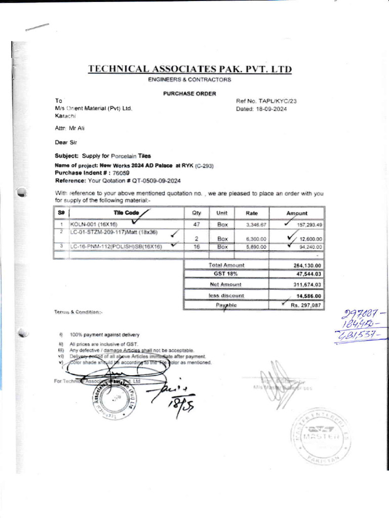 1. Orient Material (Pvt) P.O & Examption Certificate (23-09-24) | PDF ...