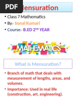 Mensuration Maths Formulas For 2D and 3D Shapes With PDF | PDF | Area ...