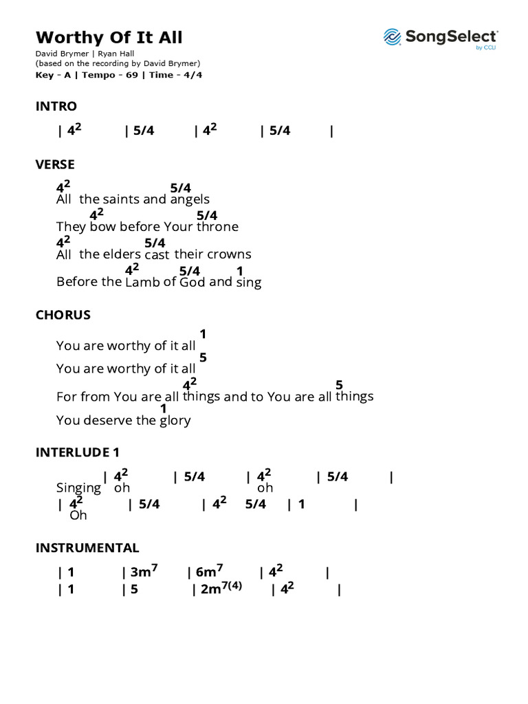 Worthy of It All-chords-A | PDF