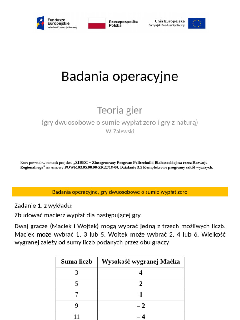 Teoria Gier BO | PDF