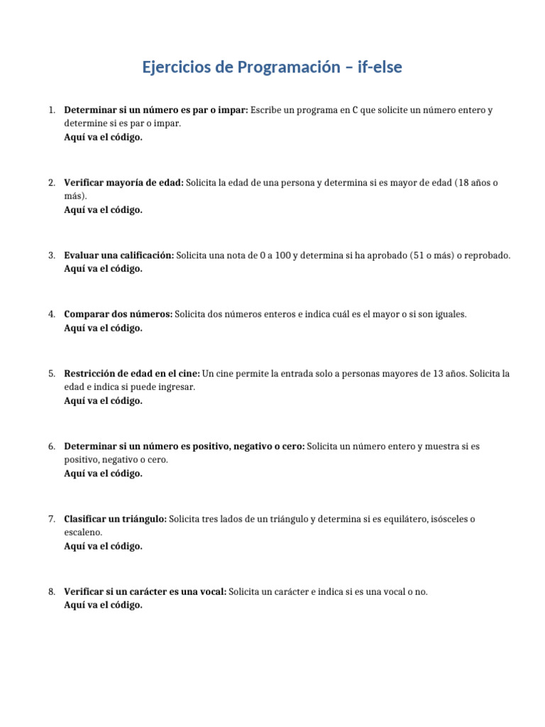 Ejercicios Preguntas If-Else | PDF | Triángulo