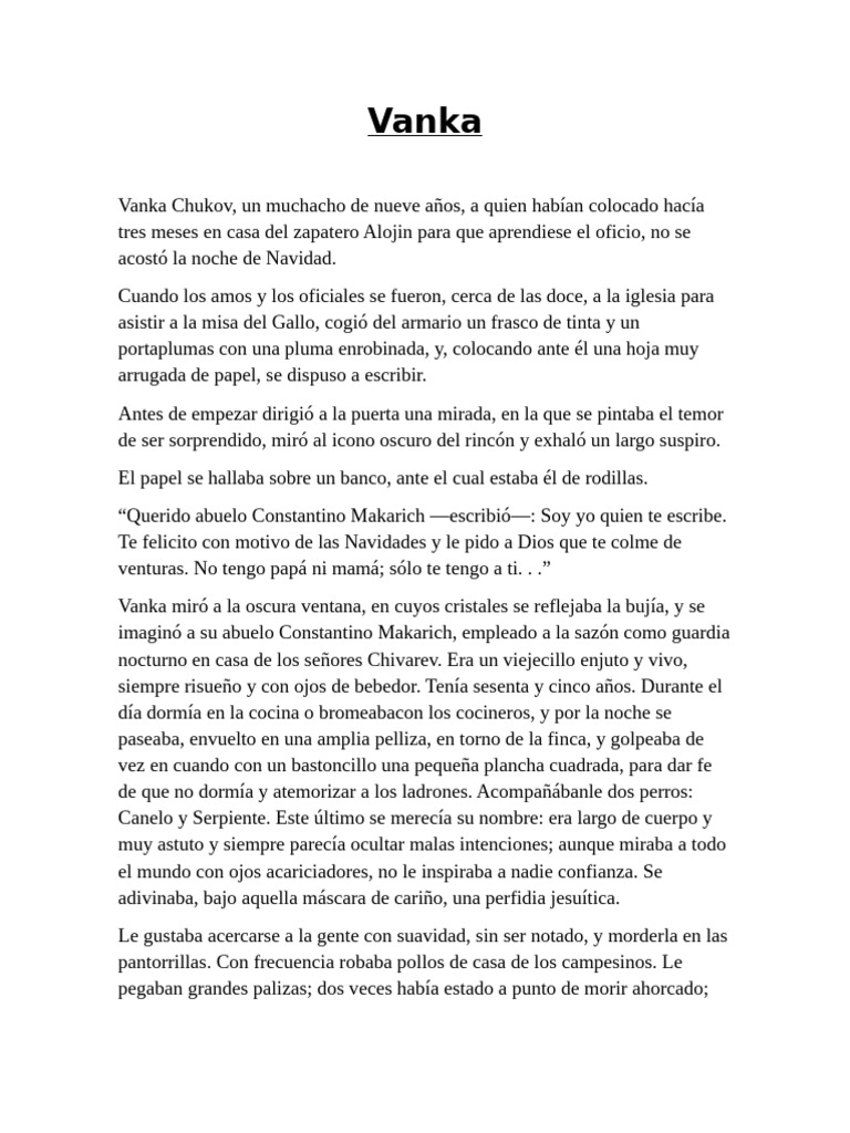 Carta de Navidad de Vanka Chukov | PDF