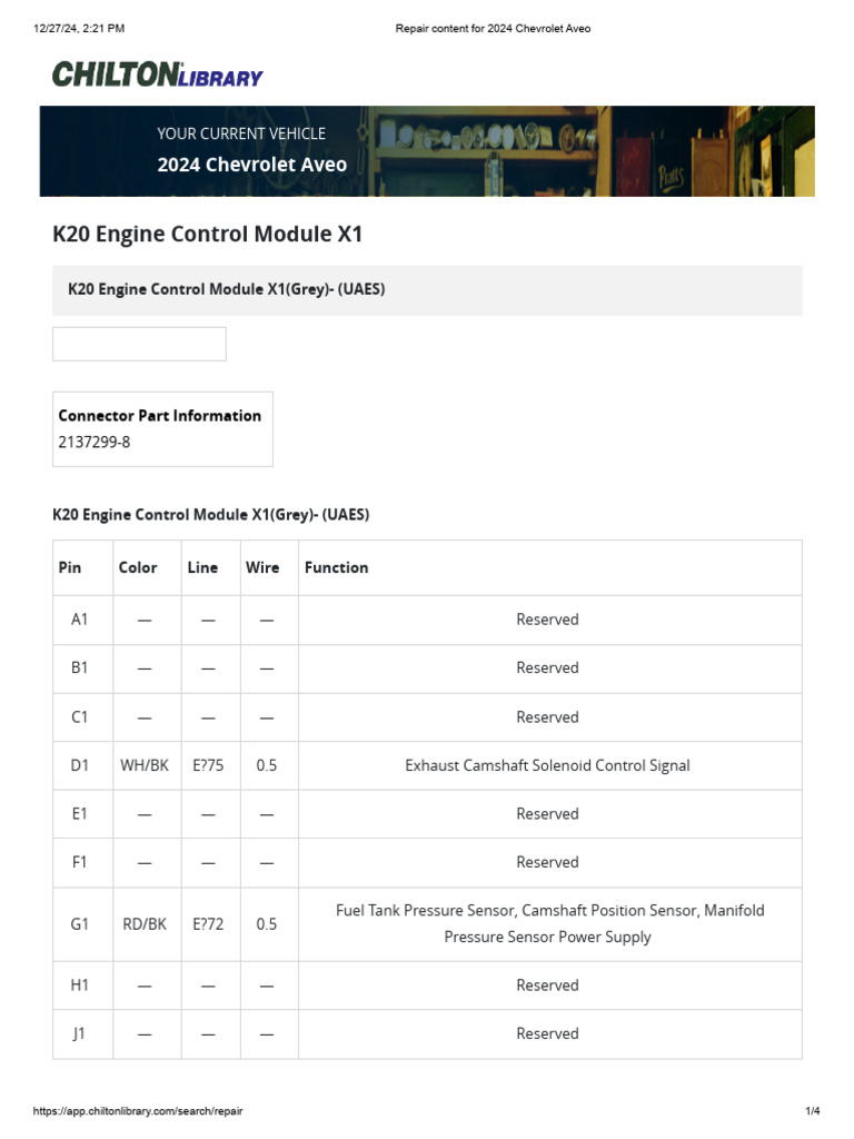 K20 Engine Control Module X1 | PDF | Throttle | Fuel Injection