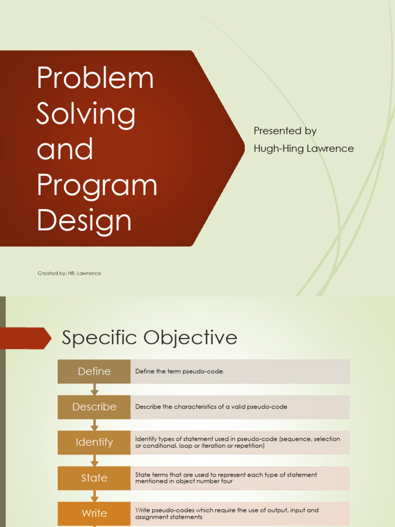 Problem_Solving_and_Program_Design_-_Pseudocode_1_20240206_-_Updated[1] | PDF | Control Flow | Area