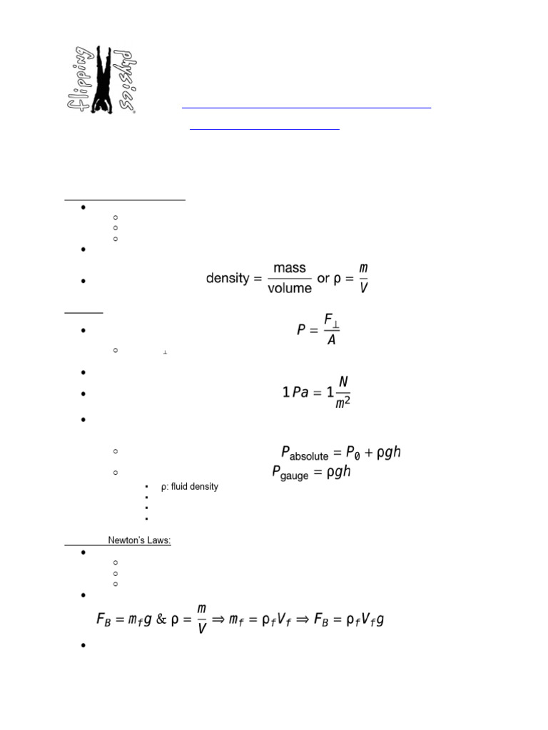 0573 Lecture Notes - Ap Physics 1 - Unit 8 Review - Fluids - Exam Prep ...