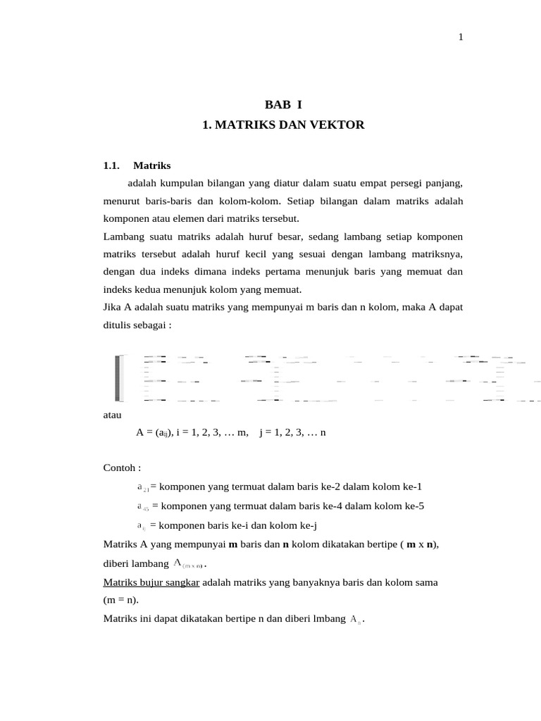 Matriks dan Vektor: Dasar dan Operasi | PDF