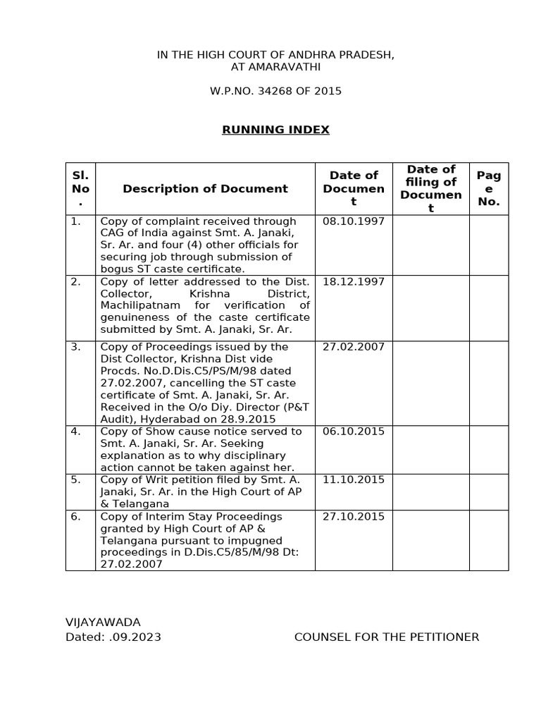 Running Index Modified | PDF