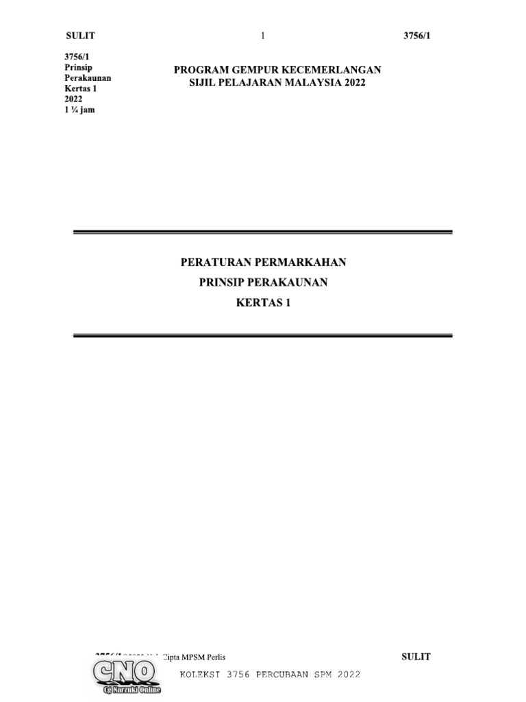 TRIAL PERLIS K1 K2 2022 A | PDF