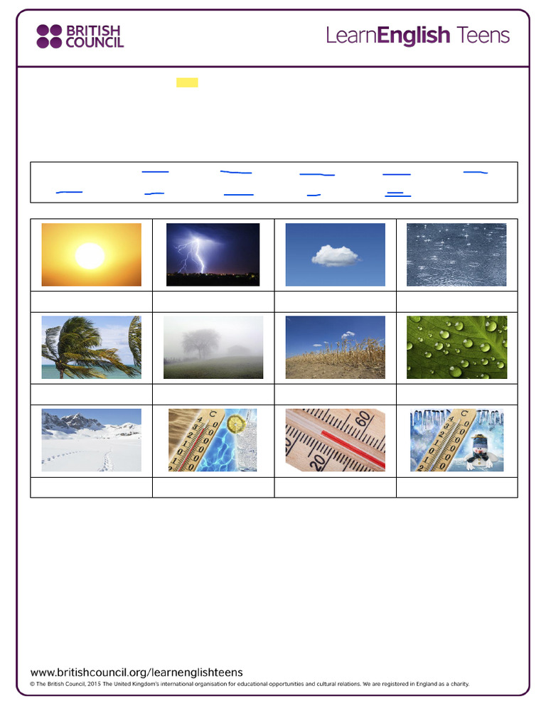 Weather Vocabulary Exercises | PDF