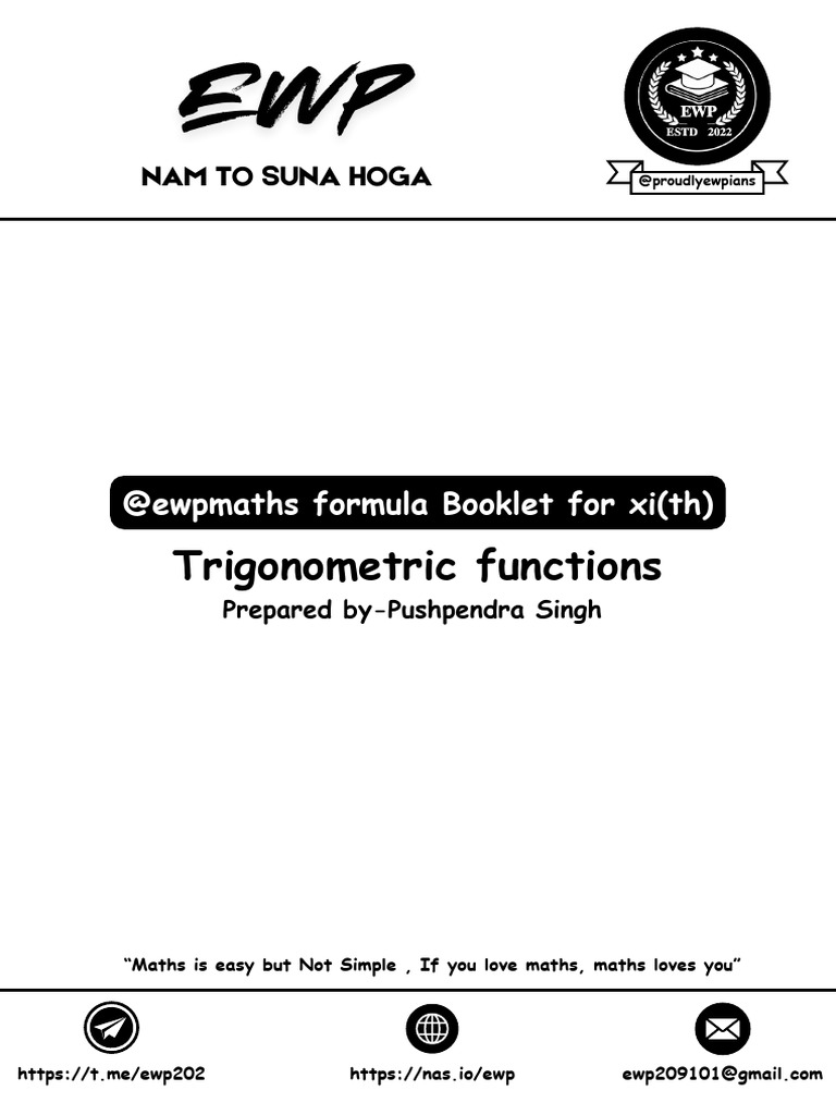Trigonometric Functions 11th | PDF