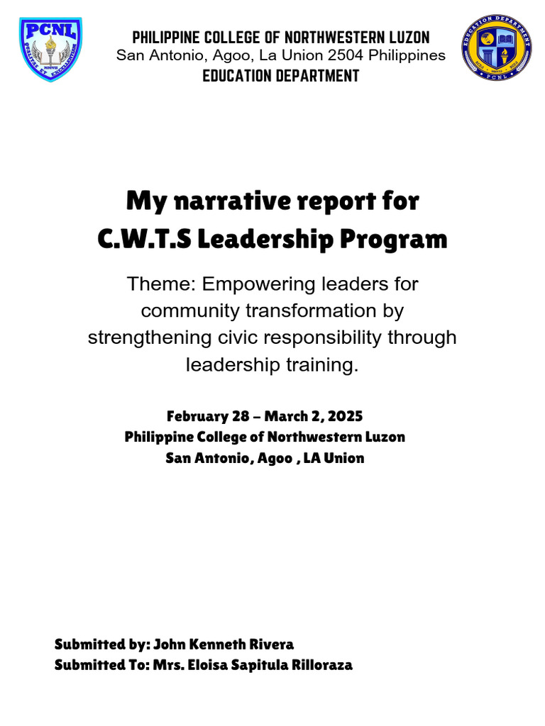 CWTS Leadership Program Report | PDF | Team Building | Behavioural Sciences