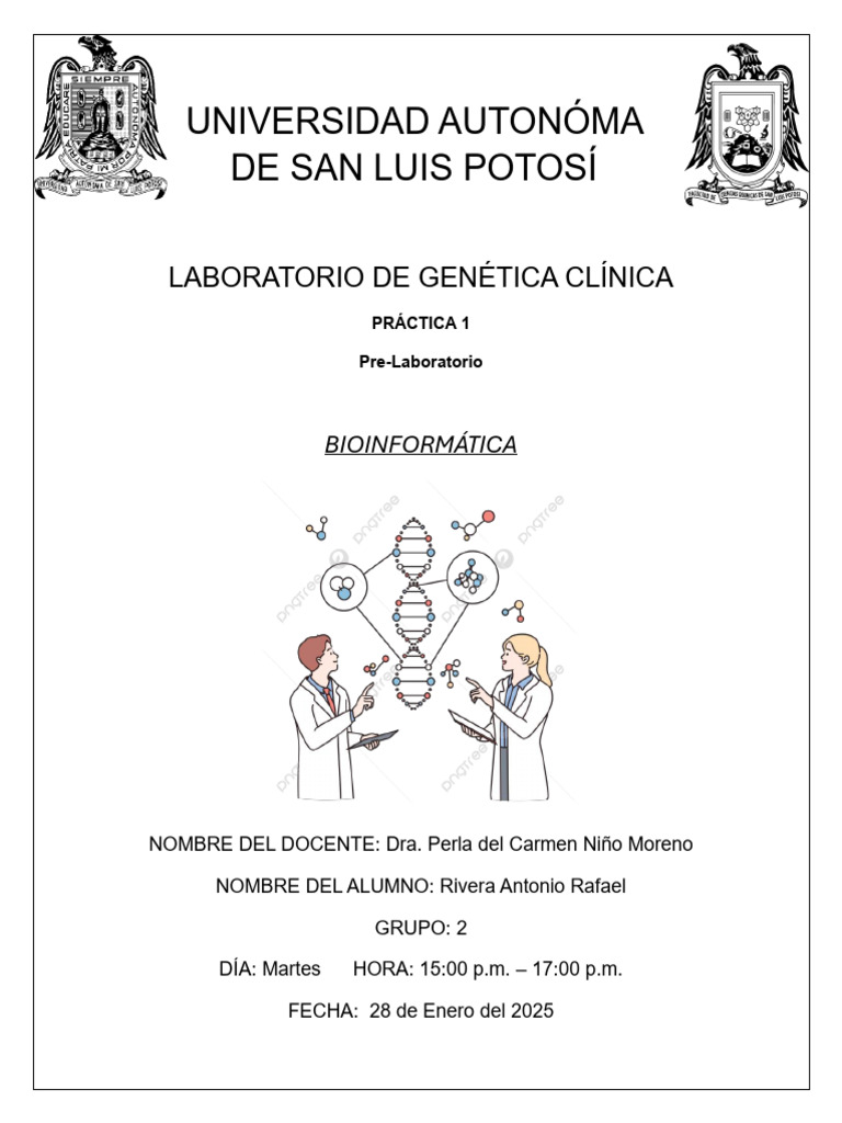 Pre-Lab Genética P1 | PDF | Bioinformática | Genética