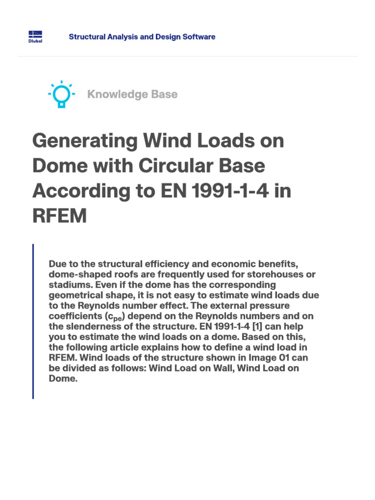 Generating Wind Loads On Dome With Circular based-RFEM | PDF