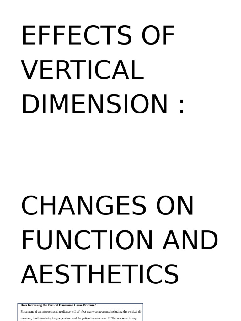 Effects of Vertical Dimension | PDF
