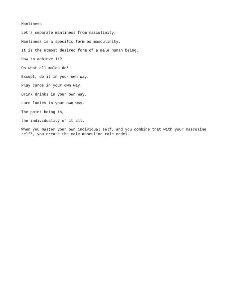 Male Masculine Role Model | PDF