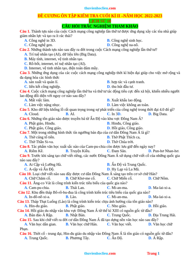 thuvienhoclieu.com-De-cuong-on-tap-Lich-su-10-HK2-KNTT-nam-22-23 | PDF