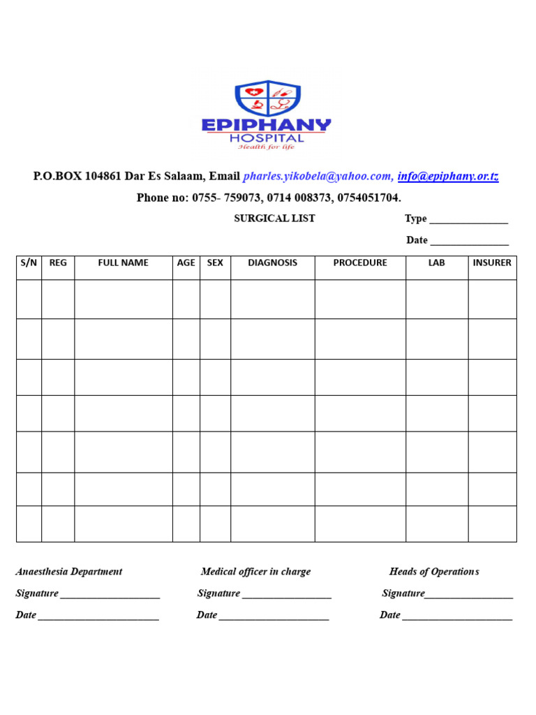 SURGICAL LIST TEMPLATE pdf 02 | PDF