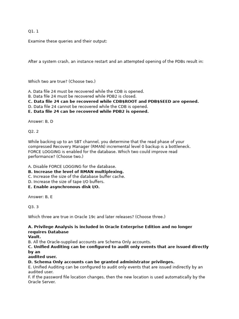 1Z0-083 BRP Oracle Database Administration | PDF | Backup | Databases