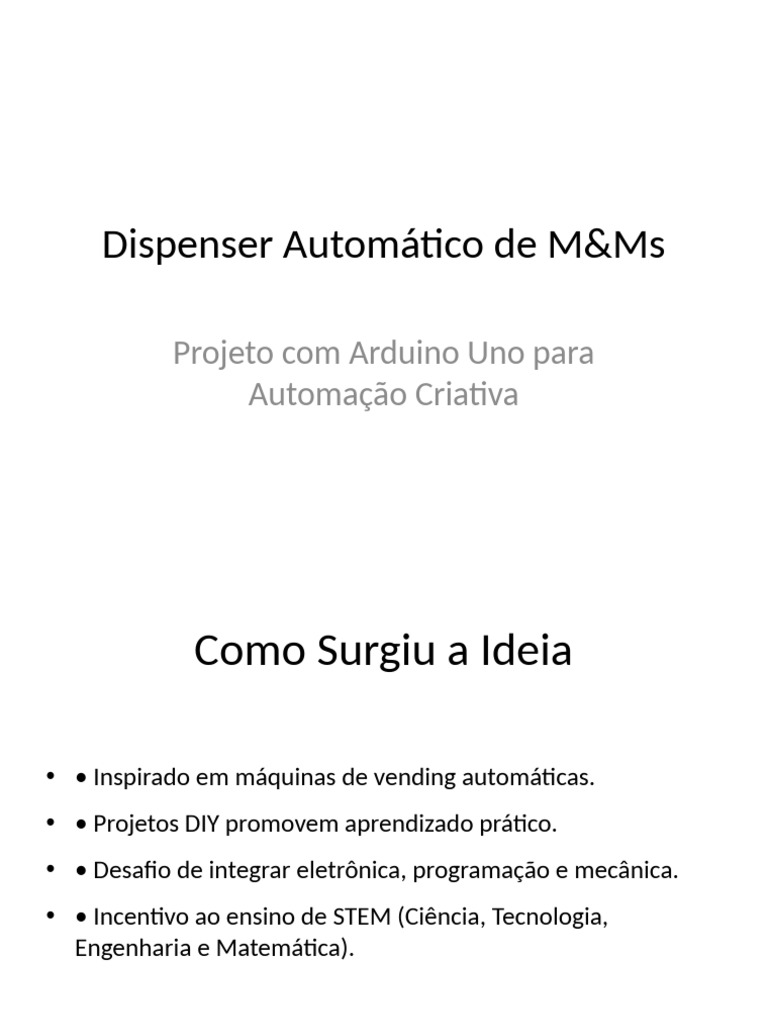 Dispenser Automático de M&Ms com Arduino | PDF
