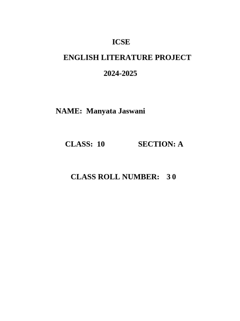 English Literature Project | PDF | Julius Caesar | Grief