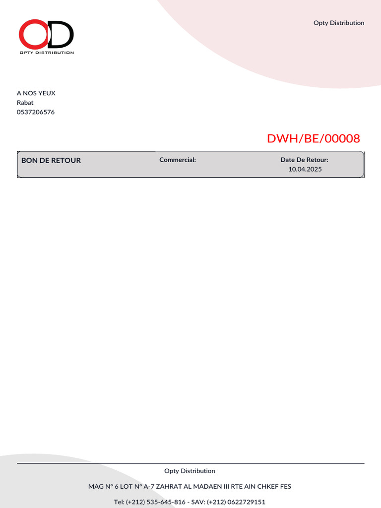 Delivery Slip - A NOS YEUX-DWH_BE_00008 | PDF