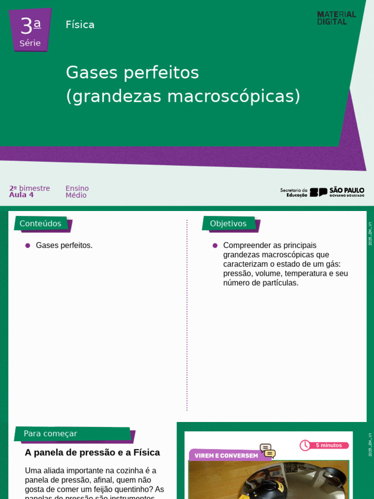 Aula 04 - Gases Perfeitos (Grandezas Macroscópicas) (v2) | PDF | Gases | Temperatura